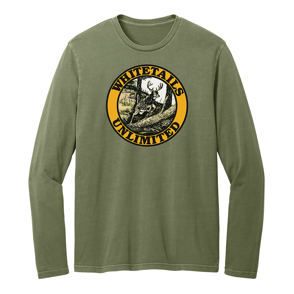 Old School Logo Olive Green T-Shirt | Whitetails Unlimited